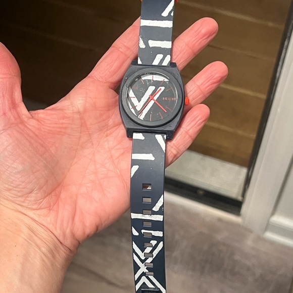 Nixon | Accessories | Nixon Watch Bluewhite Red Graphic Unisex Male ...